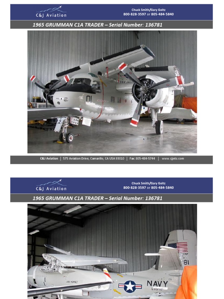 1965 Grumman C1a Trader Specs | PDF | Aircraft Configurations | Wing ...
