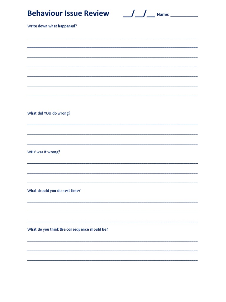 Behavior Issue Review Template | PDF | Career & Growth | Business