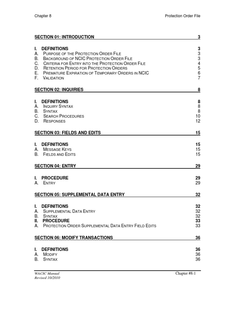 NCIC Protection Order File Overview | PDF | Restraining Order | Social ...