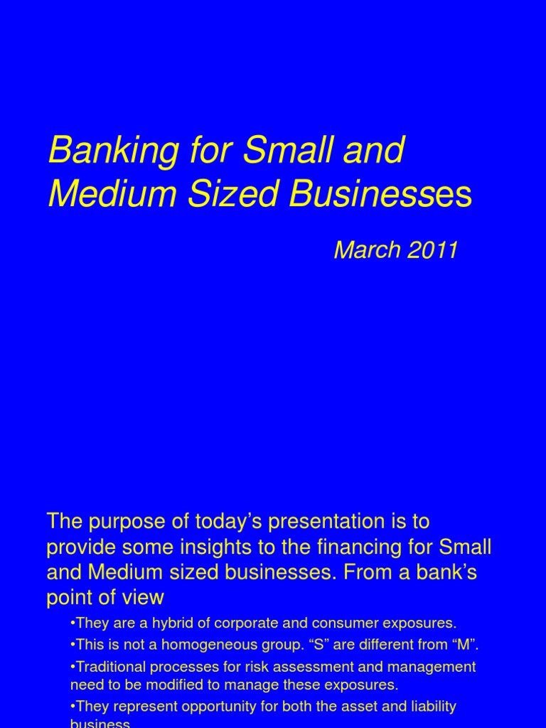 Banking For Small and Medium Sized Businesses: March 2011 | PDF | Small ...