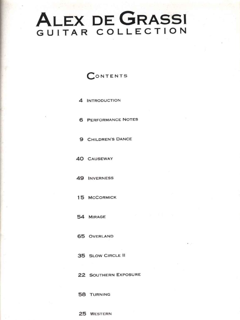 (Guitar Tab) Alex de Grassi - Guitar Collection (Fingerstyle) | PDF