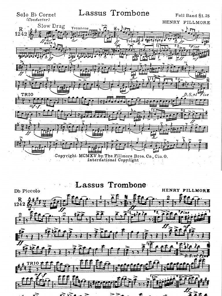 Fillmore - Lassus Trombone | PDF