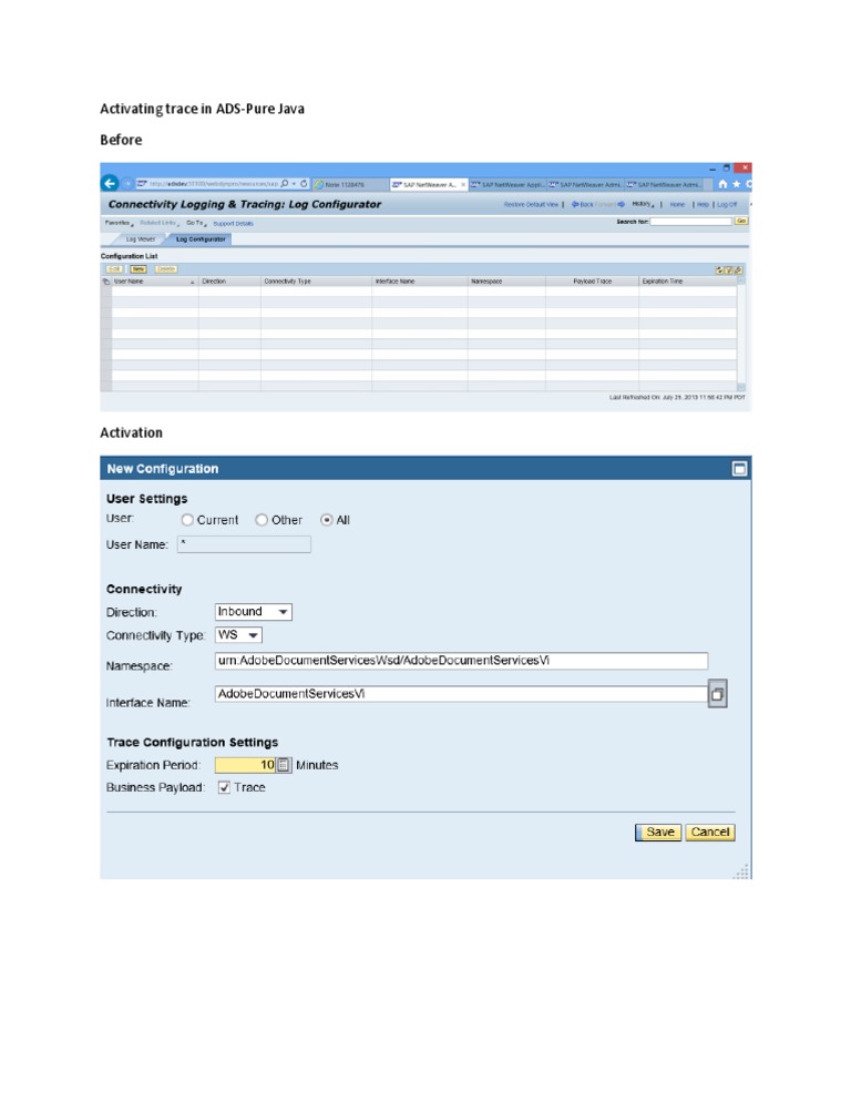 How to Activate Trace in ADS Java | PDF