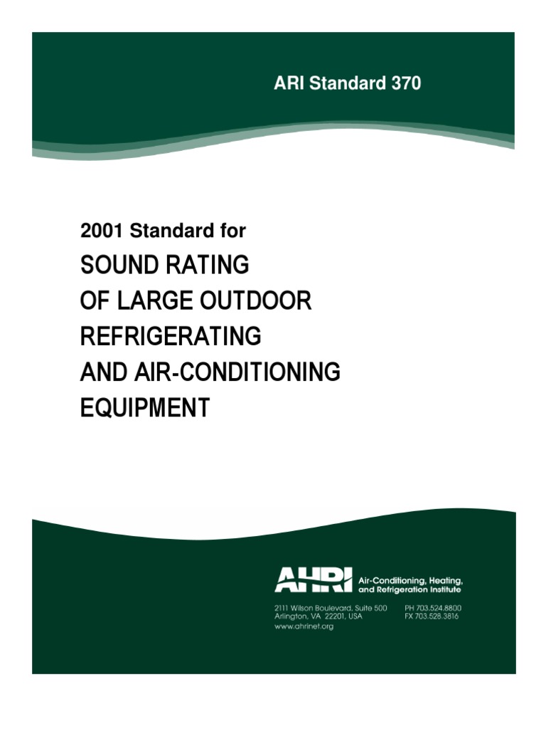 ARI Standard 370-2001 | PDF | Decibel | Air Conditioning