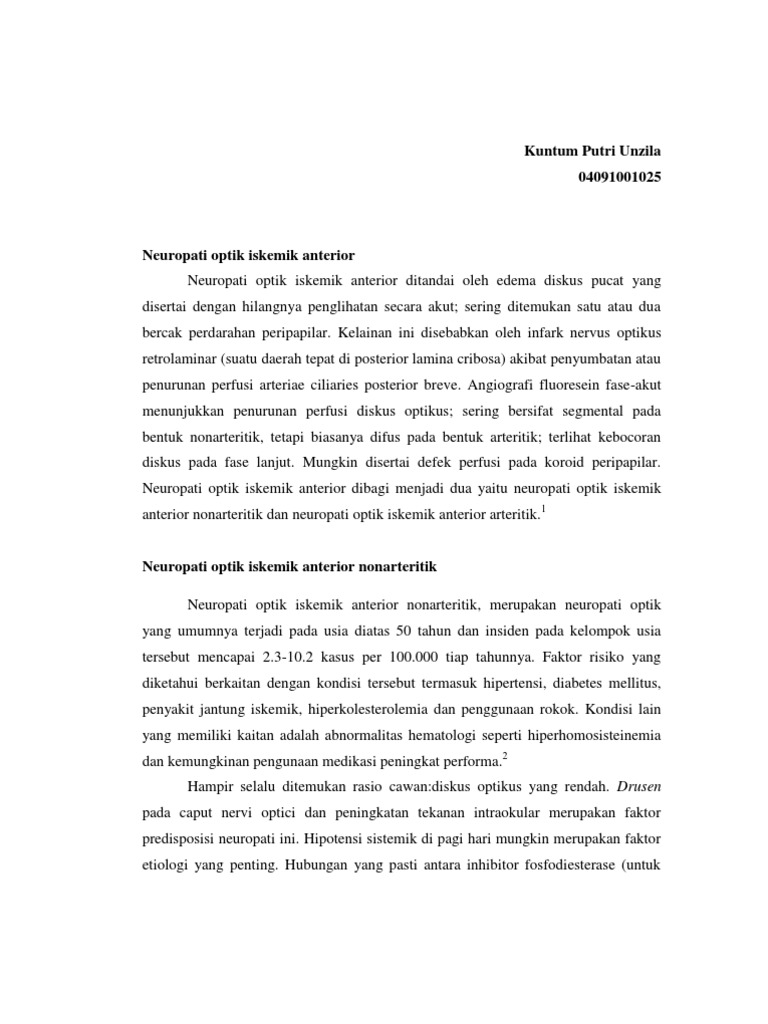 Neuropati Optik Iskemik Anterior | PDF | Pengembangan Diri | Kesehatan ...