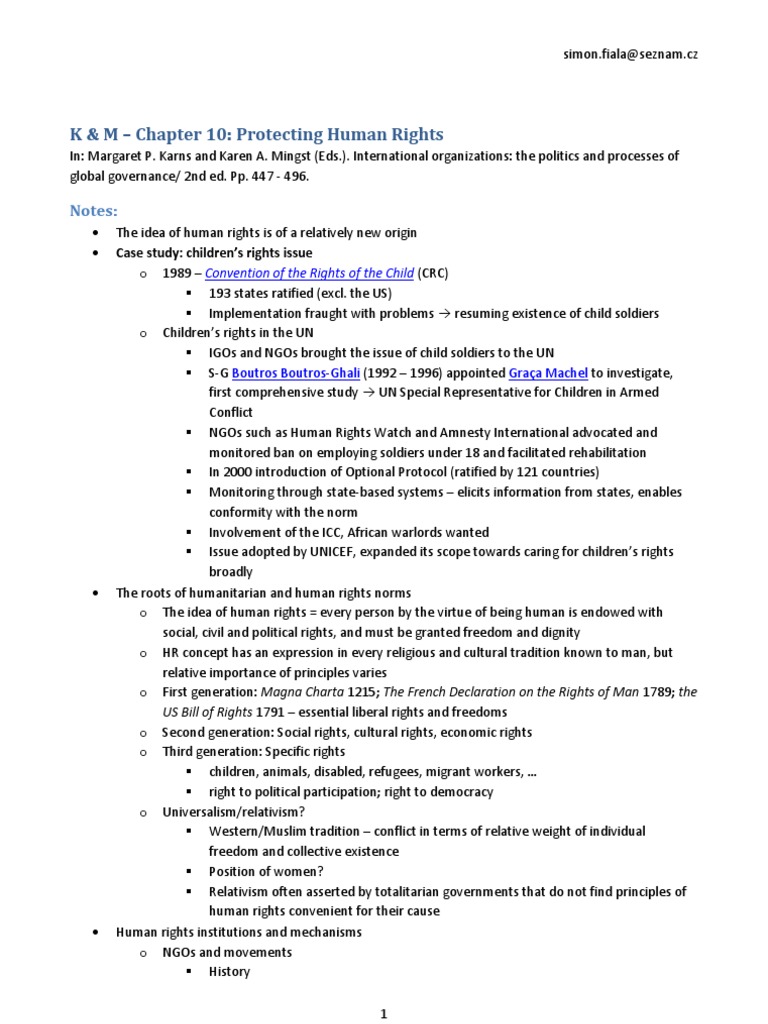 Karns and Mingst - International Organizations - Protecting Human ...