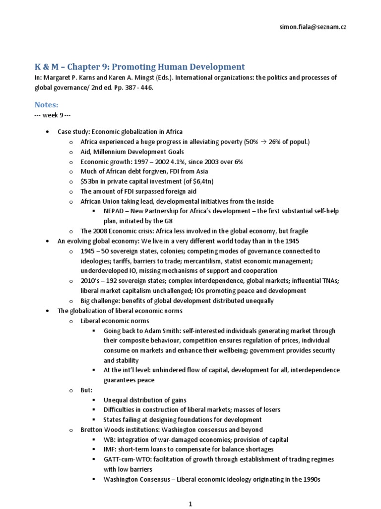 Karns and Mingst - International Organizations - Promoting Human ...