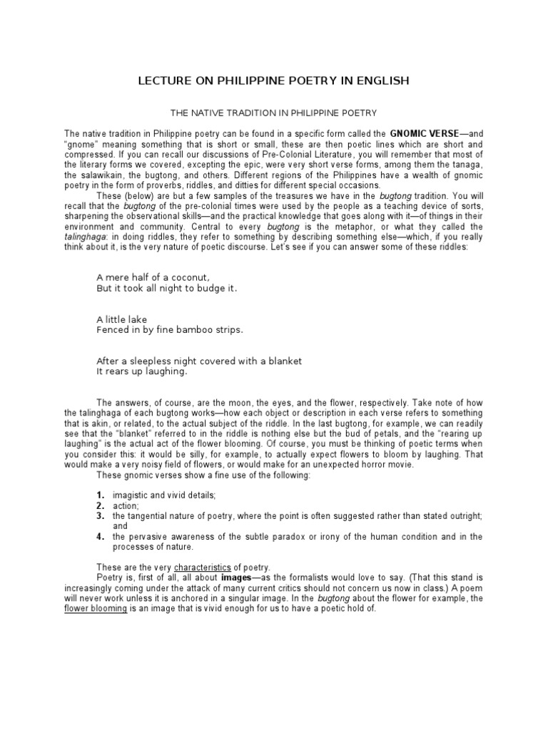 Understanding Philippine Poetry Forms | PDF | Poetry | Romanticism