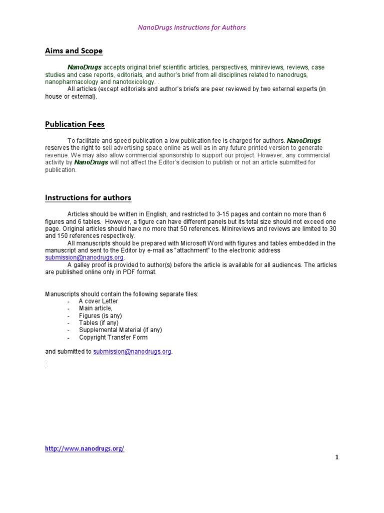 Instructions For Authors | PDF | Abstract (Summary) | Copyright