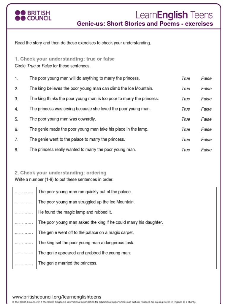 Understanding the Genie Story Exercises | PDF