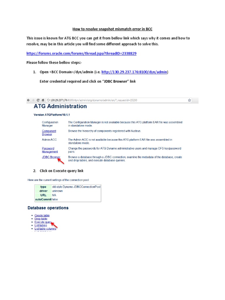 How To Resolve Snapshot Mismatch Error in BCC | PDF