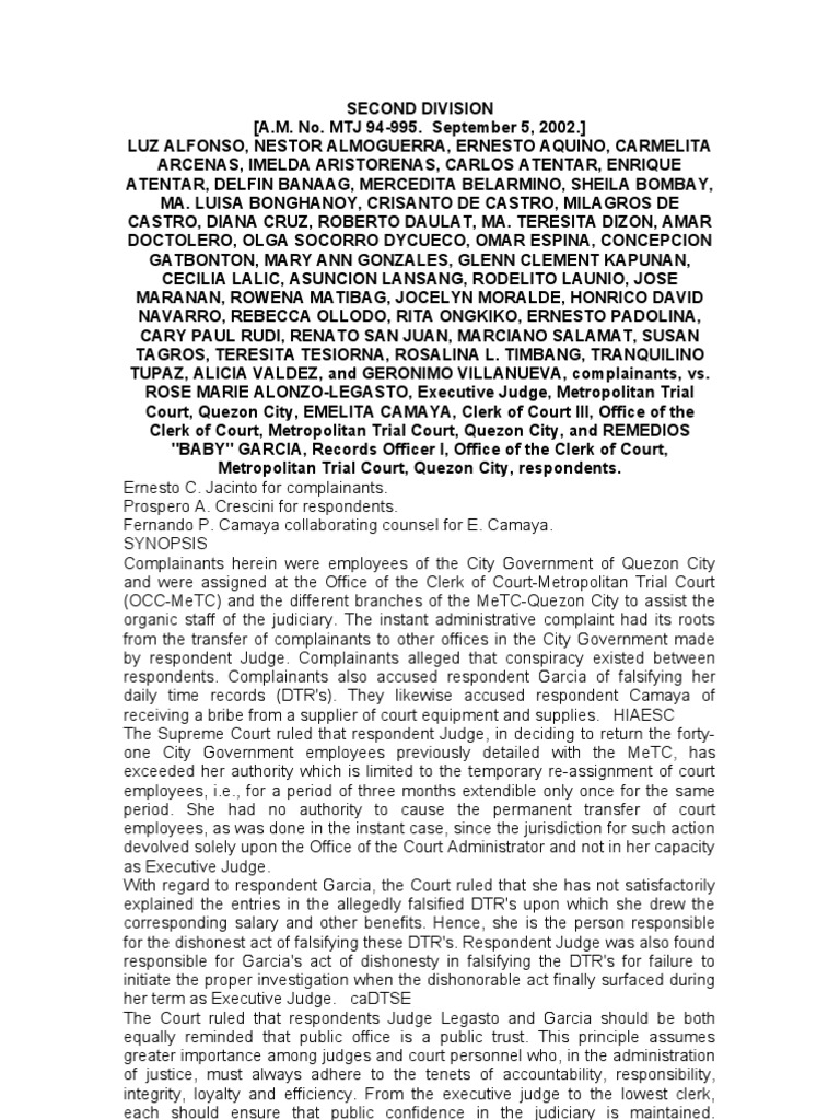 CJC Case 4 Alfonso vs. Alonzo - Legasto | PDF | Judge | Judiciaries