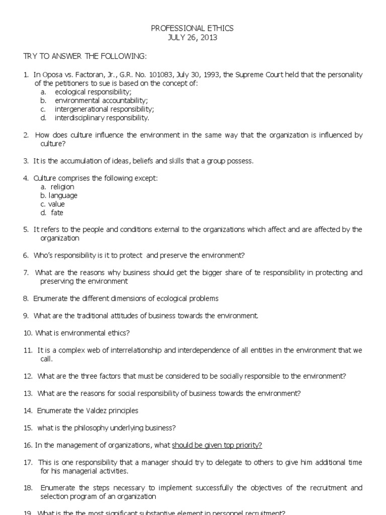 Business Ethics - Environmental Ethics | PDF | Employment | Natural ...