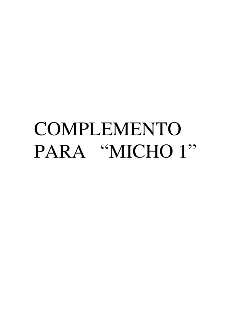 Complemento Cartilla Micho 1 | PDF