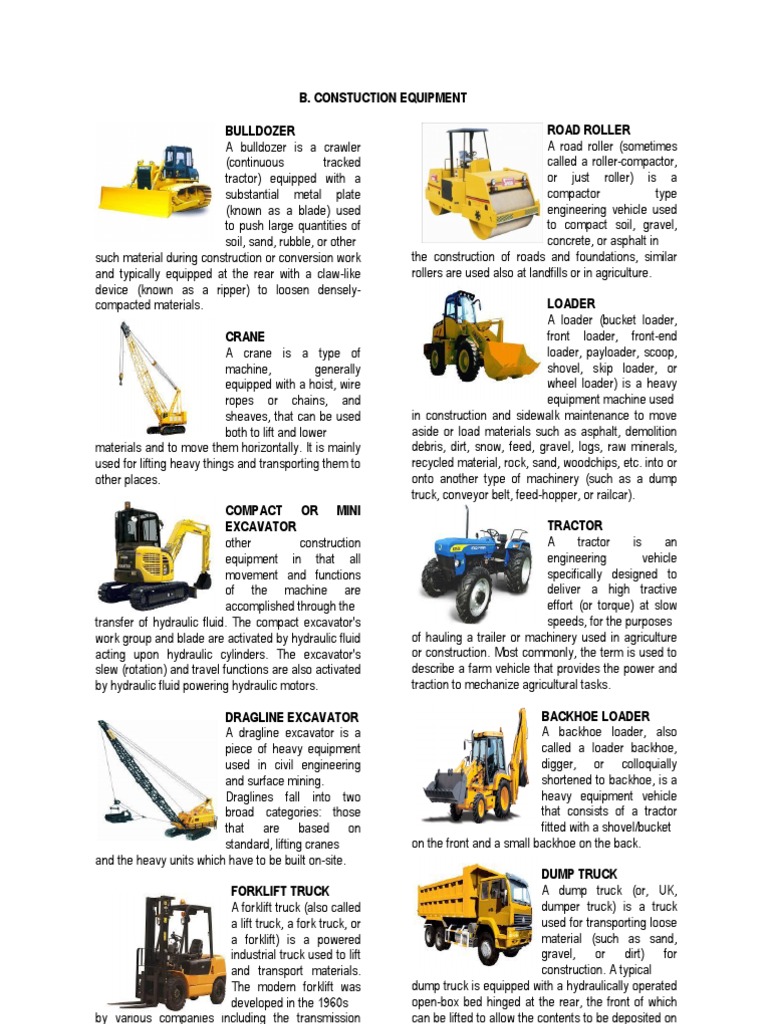 Construction Equipments | PDF | Loader (Equipment) | Heavy Equipment