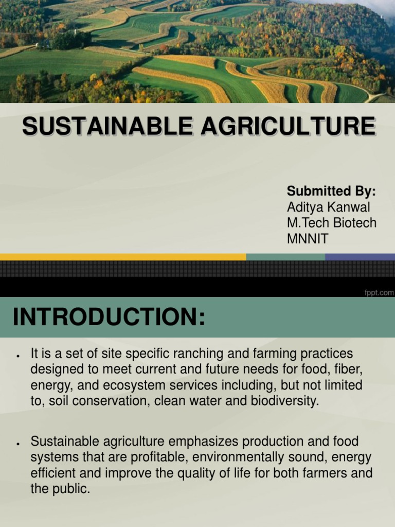 Sustainable agriculture.ppt | Sustainable Agriculture | Agriculture