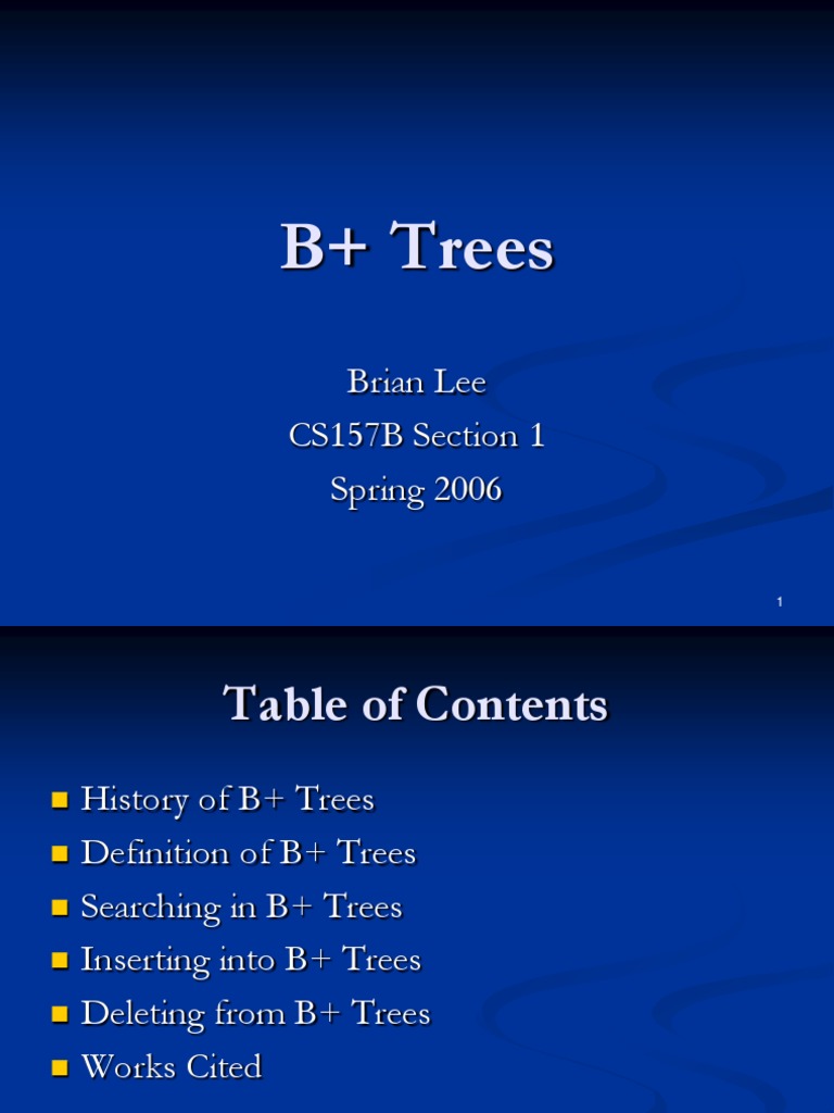 B+ Trees: Data Structure for Database Indexing | PDF | Information Retrieval | Algorithms And ...