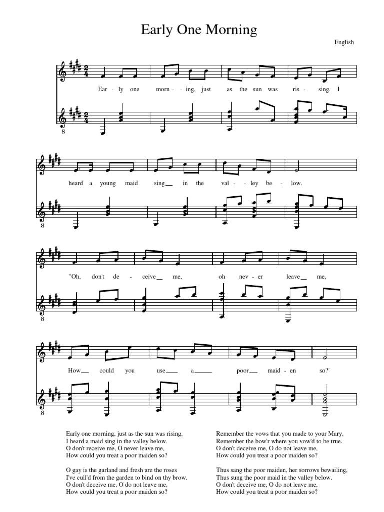 Early One Morning PDF | PDF