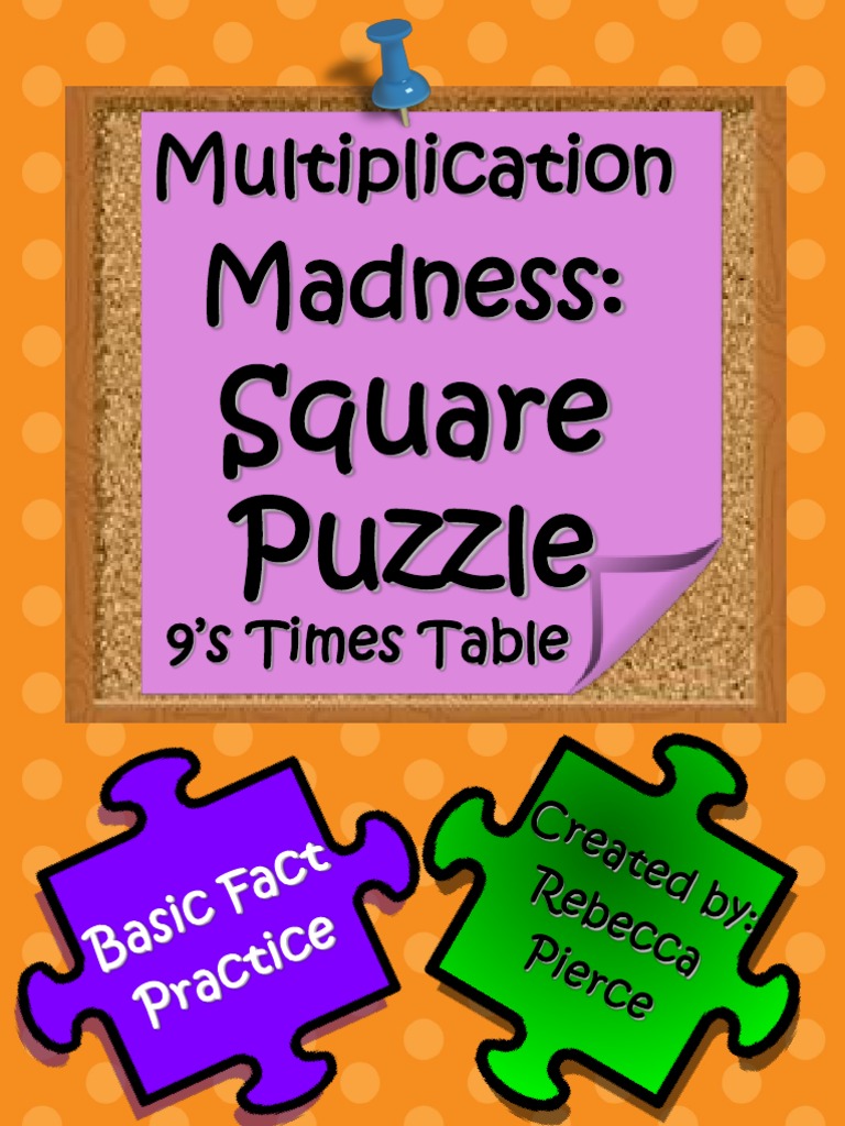 Mutliplication Madness Square Puzzlesfor Basic Fact Practices Times ...