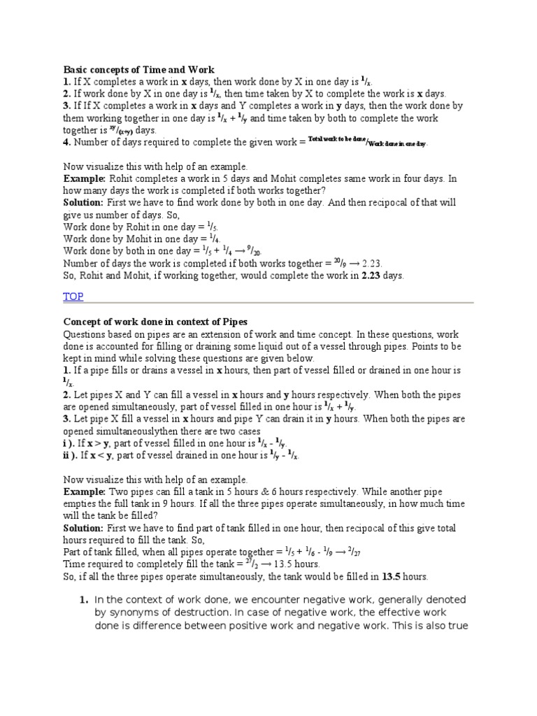 1 X 1 X 1 X 1 y Xy (X+y) Total Work To Be Done Work Done in One Day ...