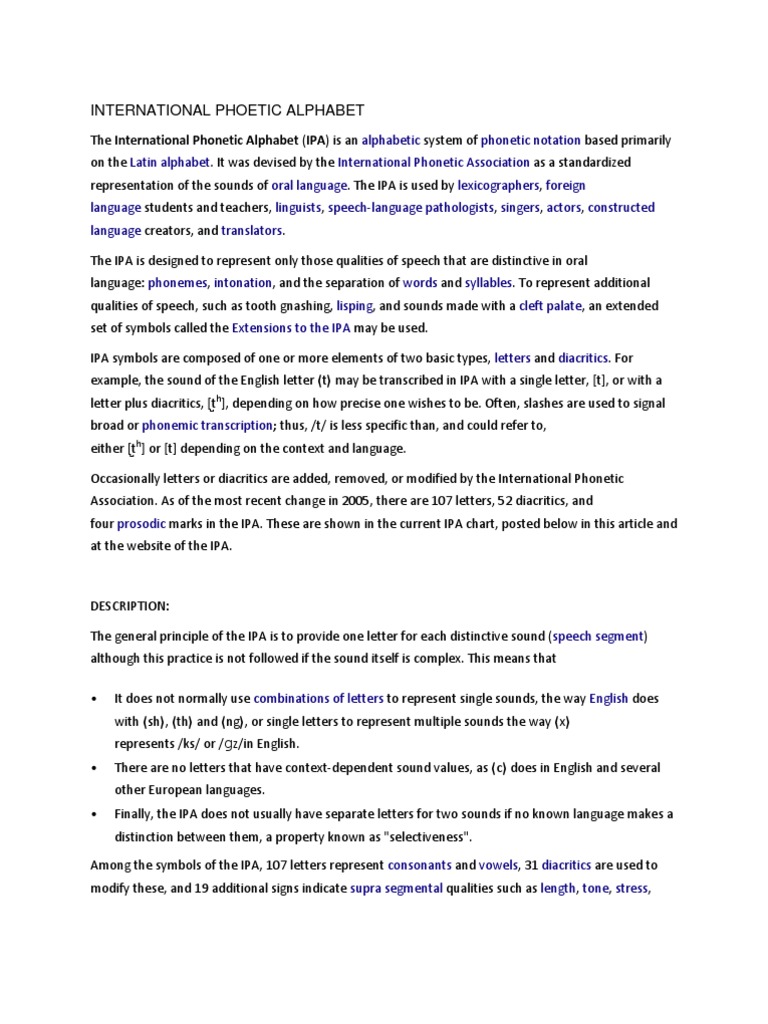 International Phoetic Alphabet | PDF | Human Communication | Phonetics