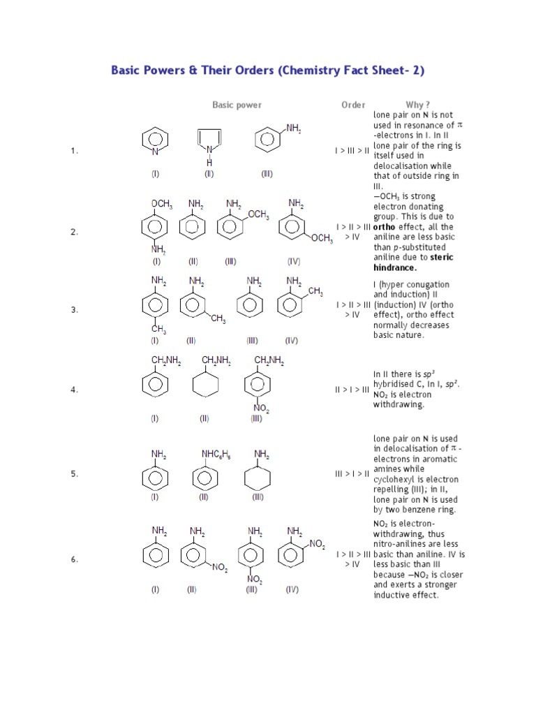 Basic Powers and Orders in Chemistry | PDF