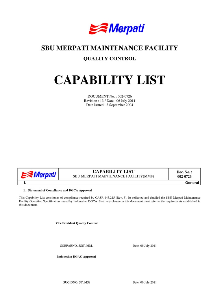 Capability List MMF | PDF | Aircraft | Aviation