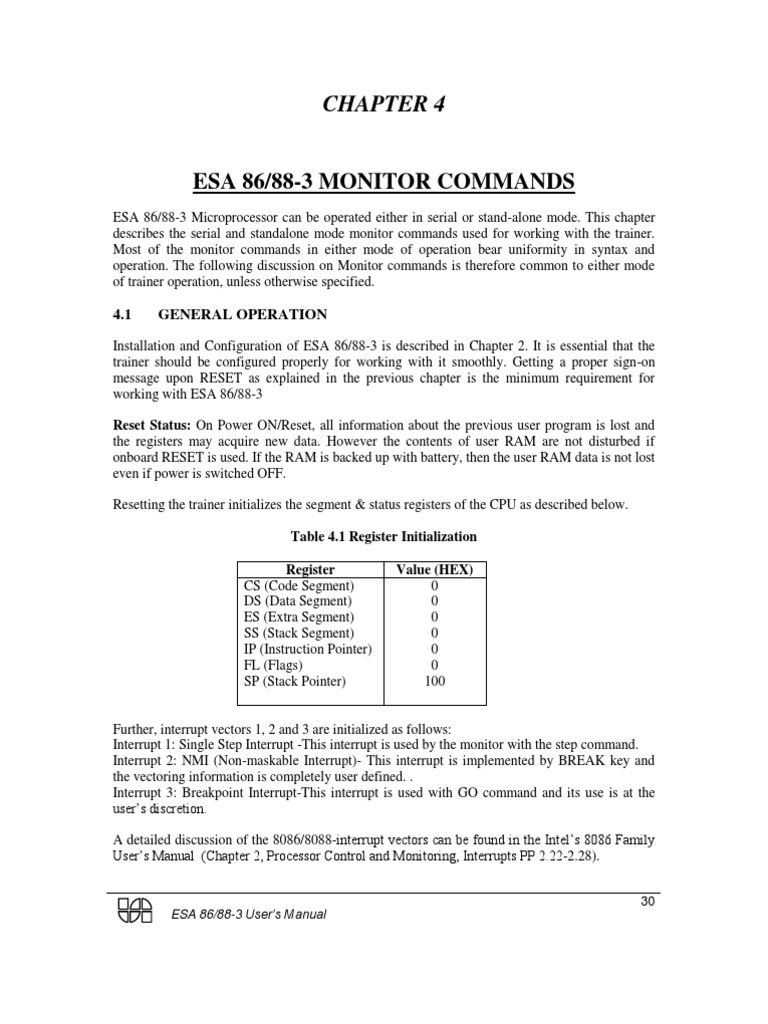 ESA Microprocessor Monitor Commands | PDF | Command Line Interface | Input/Output