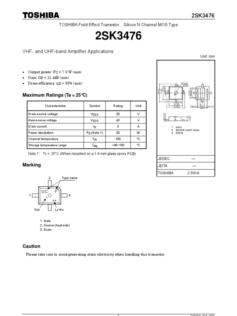 2sk3476 | Field Effect Transistor | Reliability Engineering