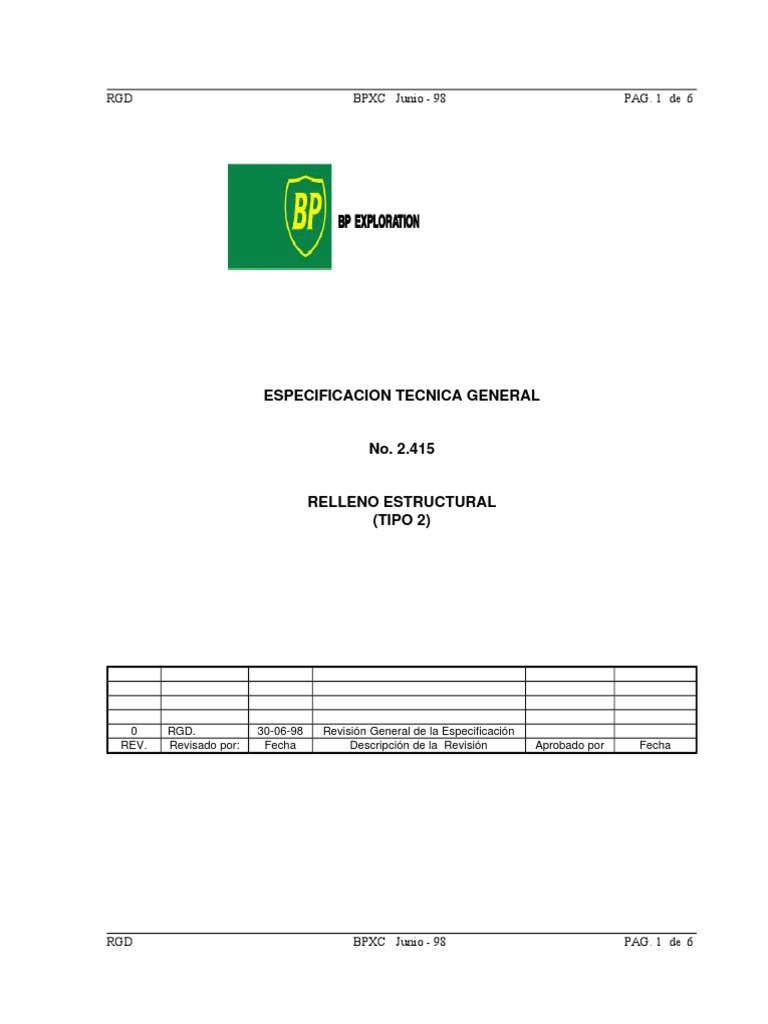 Especificaciones técnicas para la construcción de relleno estructural ...