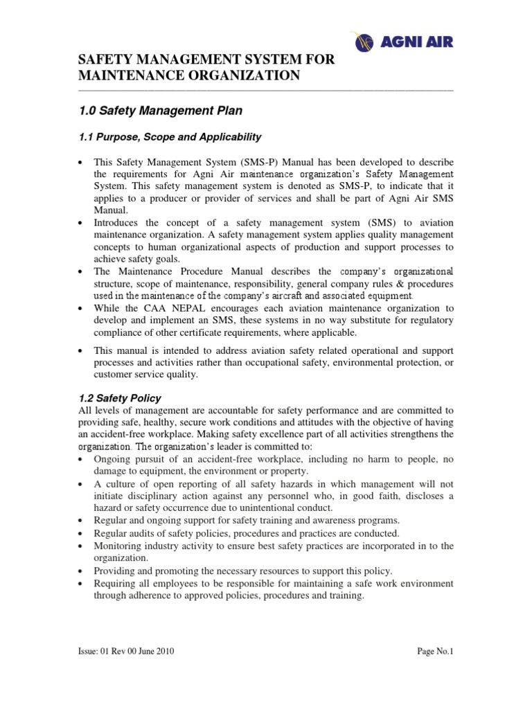 Maintenance SMS Manual | PDF | Risk | Safety