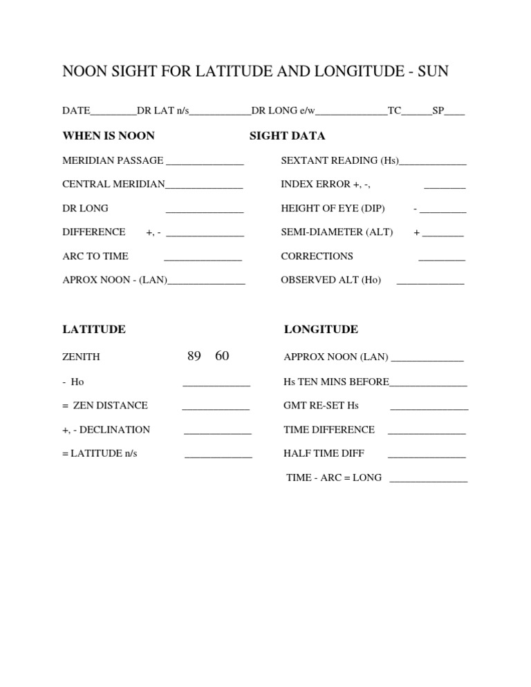 Noon Sight Navigation for Latitude | PDF | Computers