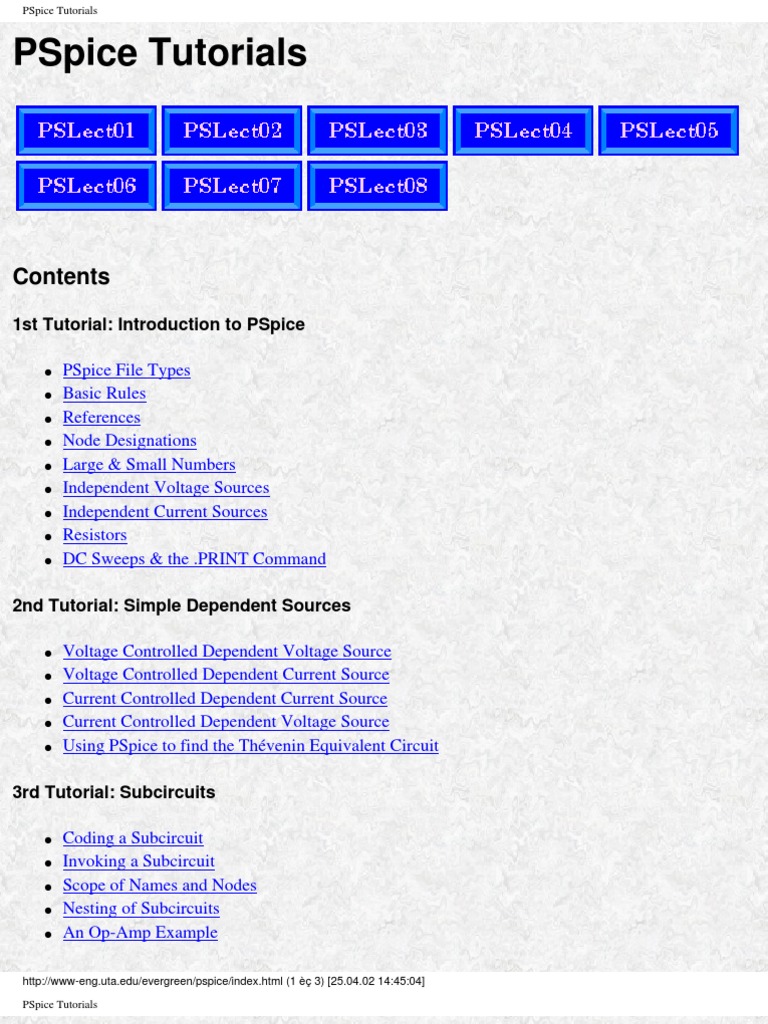 Pspice Tutorial | PDF