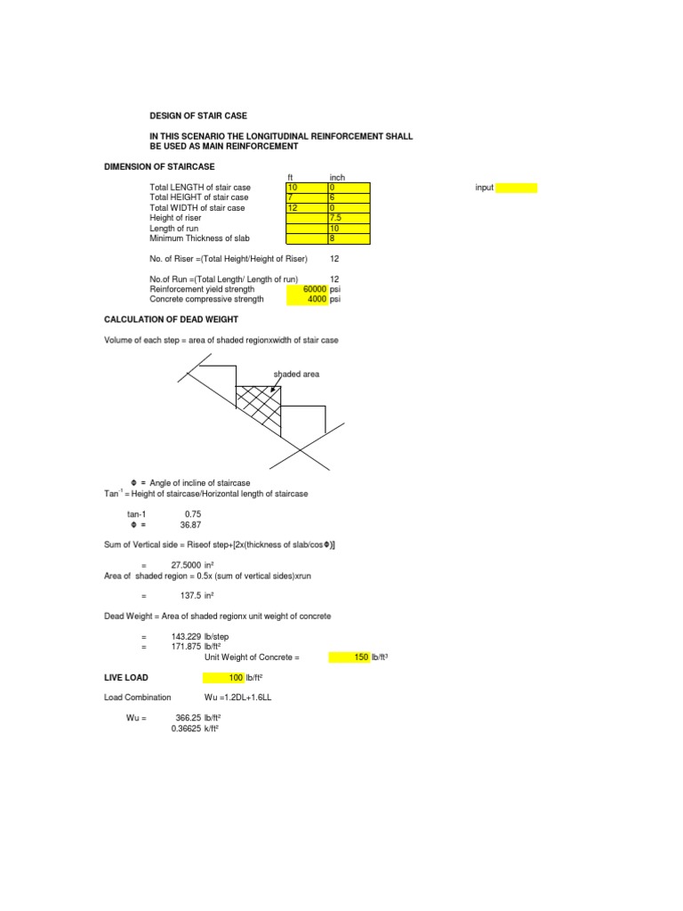 Concrete Stair Design ACI318 | PDF | Stairs | Strength Of Materials