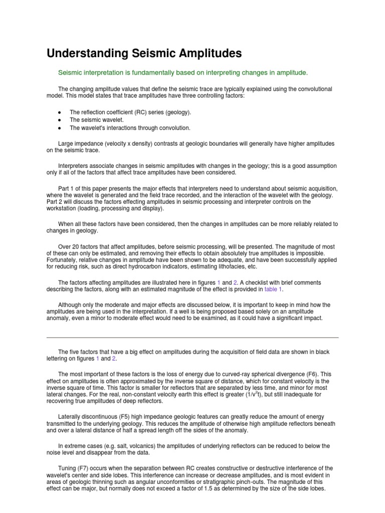 Understanding Seismic Amplitudes | PDF | Reflection Seismology | Physics