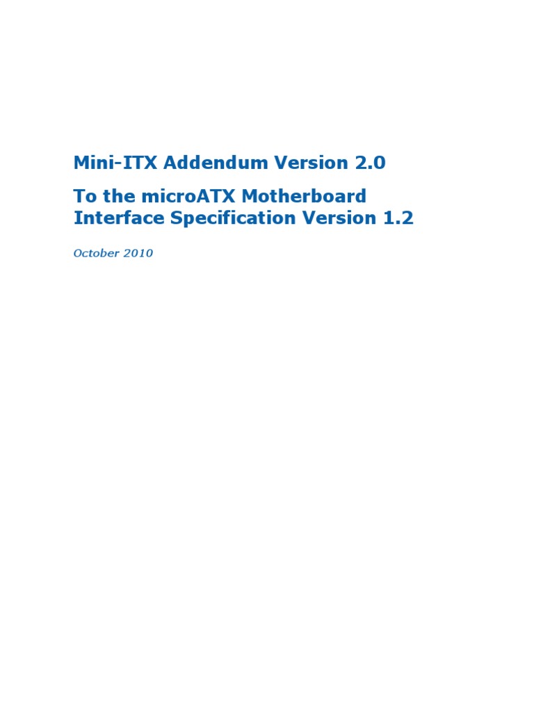Mini ITX Spec V2 0 | PDF | Desktop Computer | Personal Computers