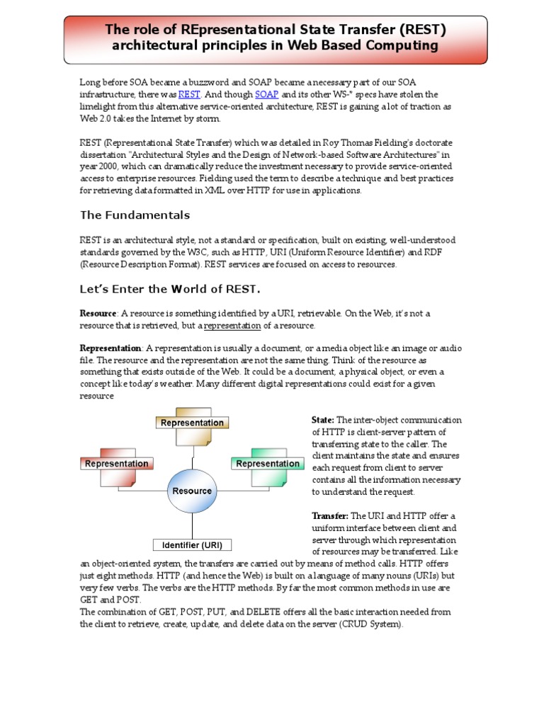 REST White Paper | PDF | Representational State Transfer | Service Oriented Architecture