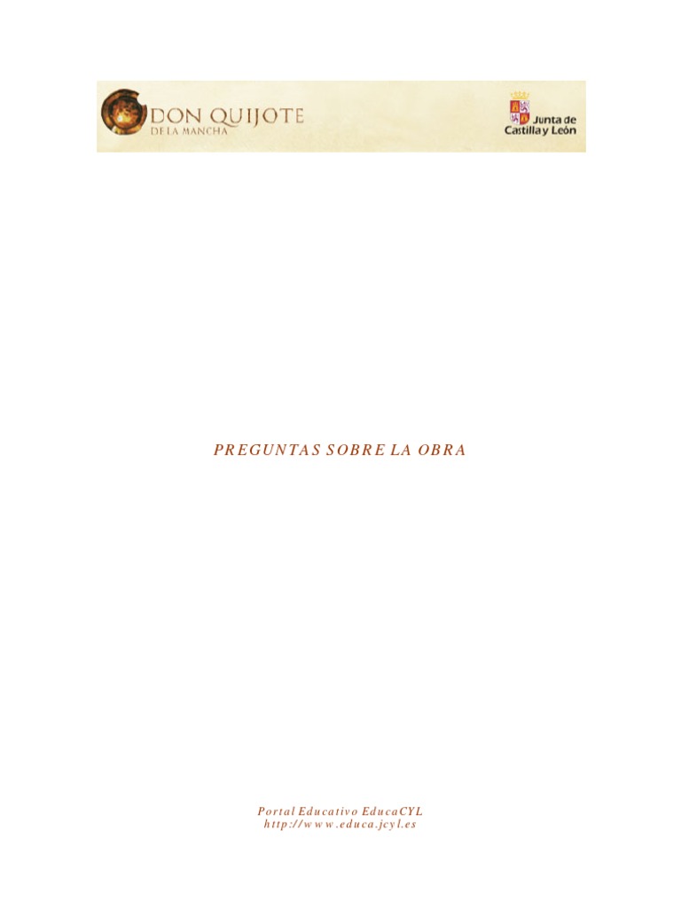 Preguntas sobre Cervantes y El Quijote | PDF | Miguel De Cervantes ...
