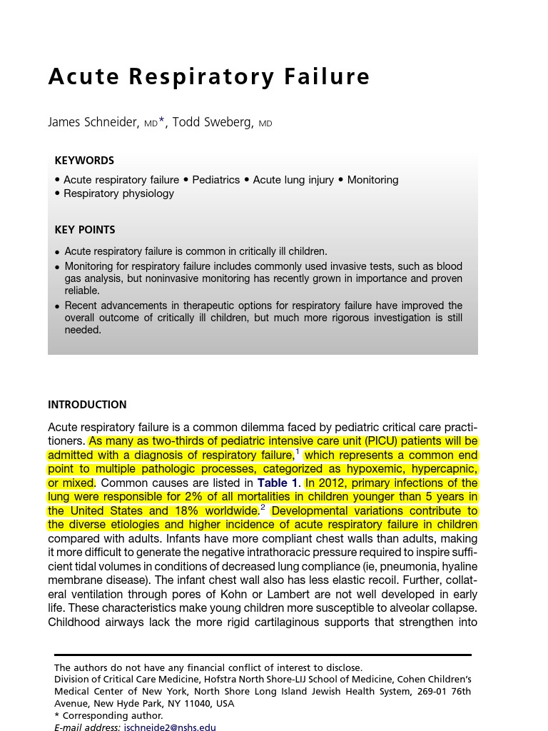 Acute Respiratory Failure 2013 | PDF | Hypoxia (Medical) | Respiratory ...