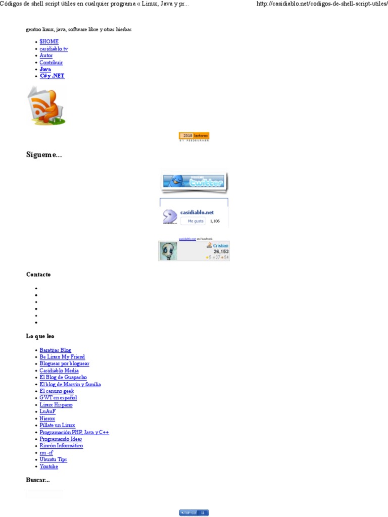 Códigos de Shell Script Útiles en Cualquier Programa | PDF | Interfaz de línea de comando | Java ...