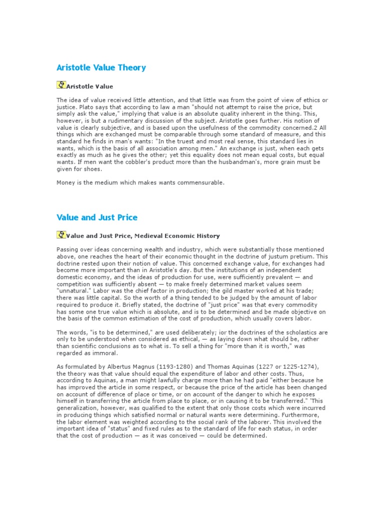 Theories of Value | PDF | Value (Economics) | Supply And Demand