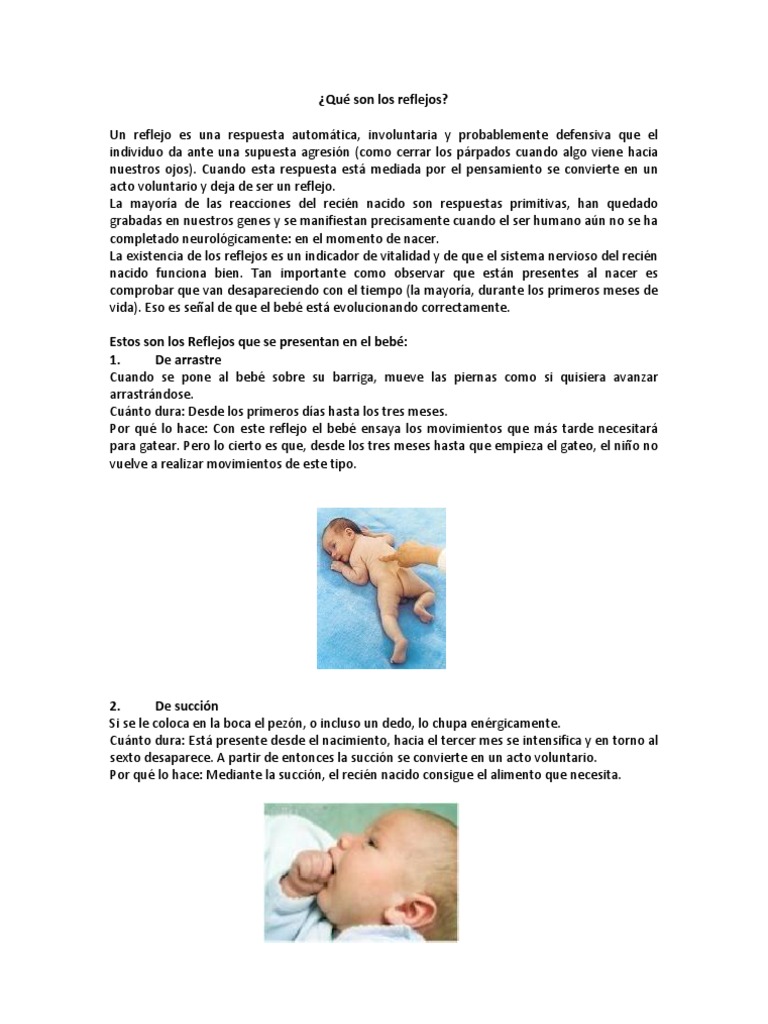 Qué son los reflejos | PDF | Infantes