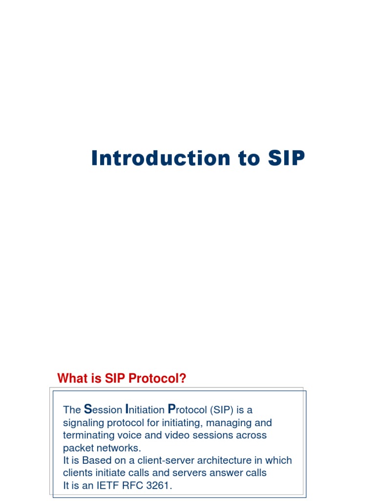 Introduction To SIP | Download Free PDF | Session Initiation Protocol ...