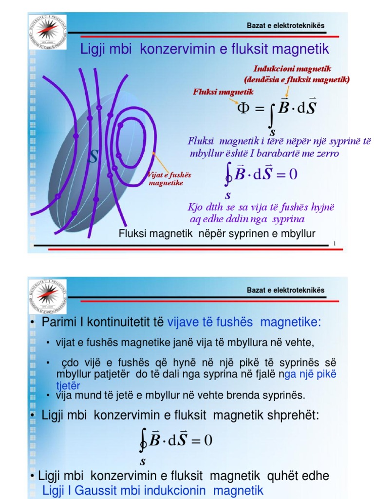 BET 3 Elektromagnetizmi Ligji-Mbi Konzervimin e Fluksit | PDF