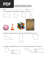 Prueba de 2D y 3D Primero Básico | PDF | Rectángulo | Geometría euclidiana