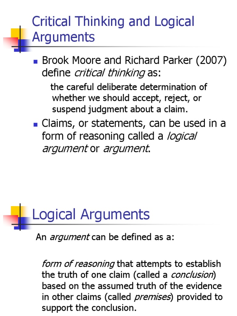 Critical Thinking and Logical Arguments | PDF | Validity | Argument
