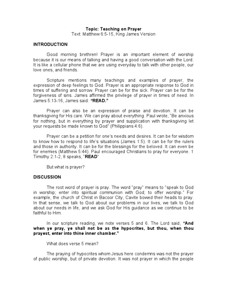 Sermon For Sunday | Download Free PDF | Prayer | Jesus