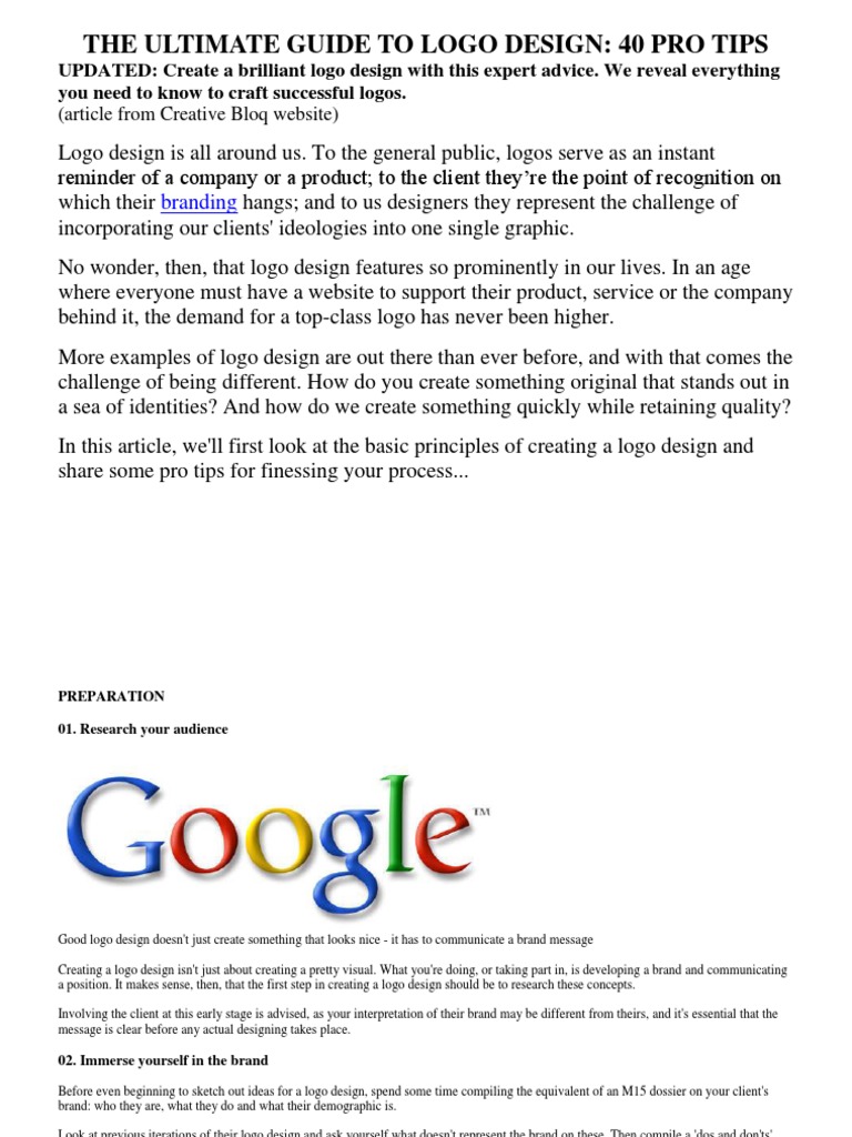 The Ultimate Guide To Logo Design | PDF | Typefaces | Typography