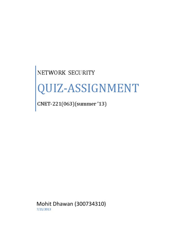 Network Security Assignment | PDF | Computer Security | Security