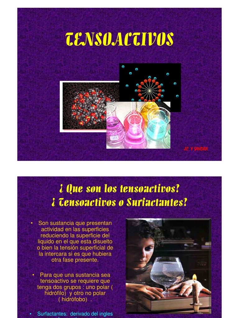 Clasificación de Tensoactivos | PDF | Tensioactivo | Moléculas